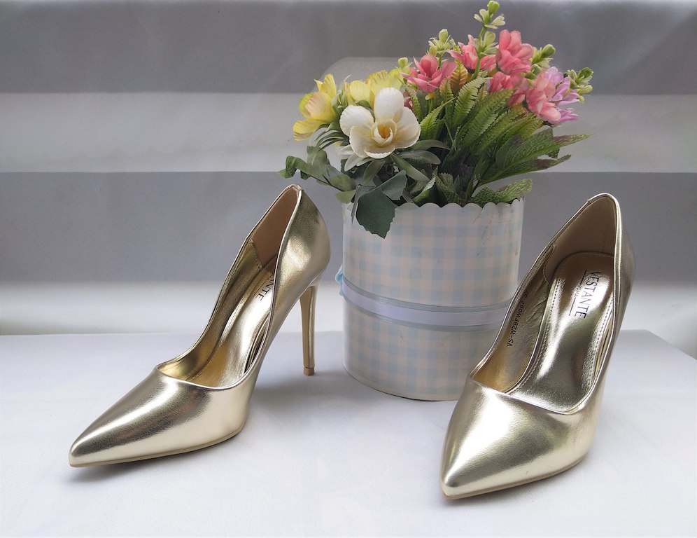Ženske lak cipele na visoku štiklu (067 gold) zlatne