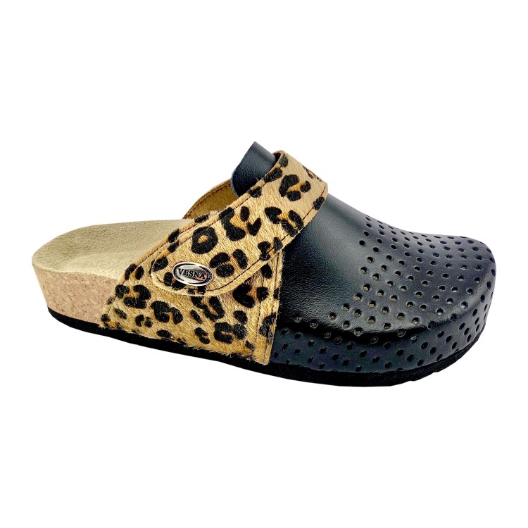 Ženske anatomske klompe | 167 V-009 crno-leopard – 36