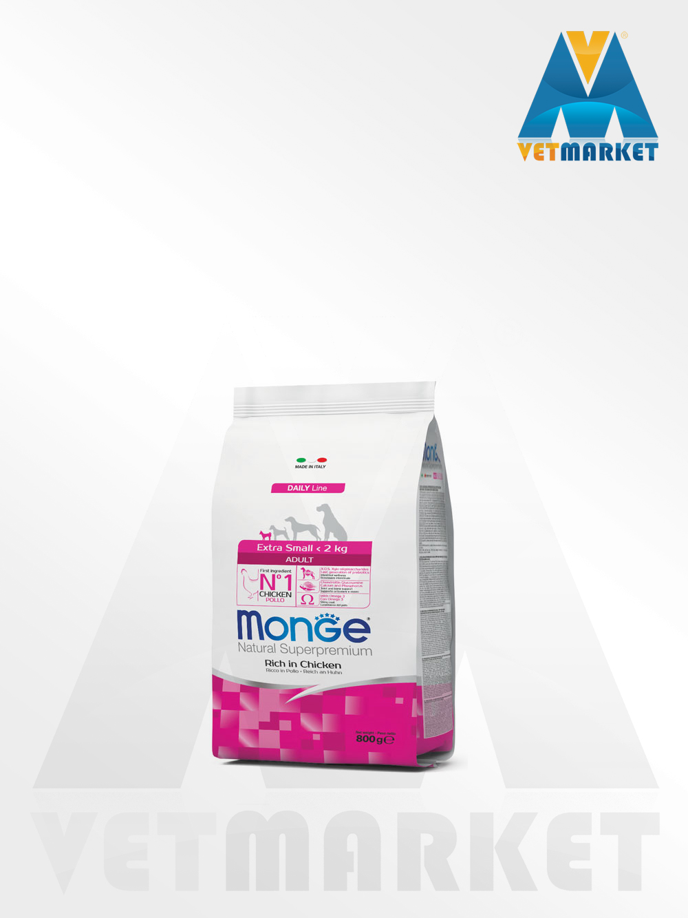 MONGE NATURAL SUPREMIUM Extra Small Adult piletina 3kg