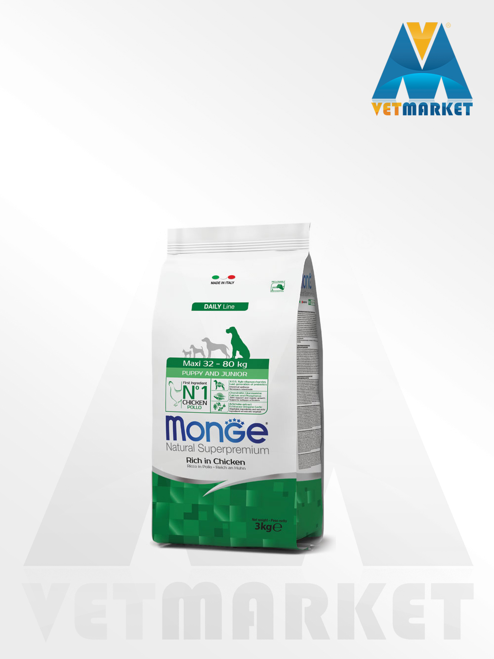 MONGE NATURAL SUPREMIUM Maxi Puppy & Junior piletina 12kg