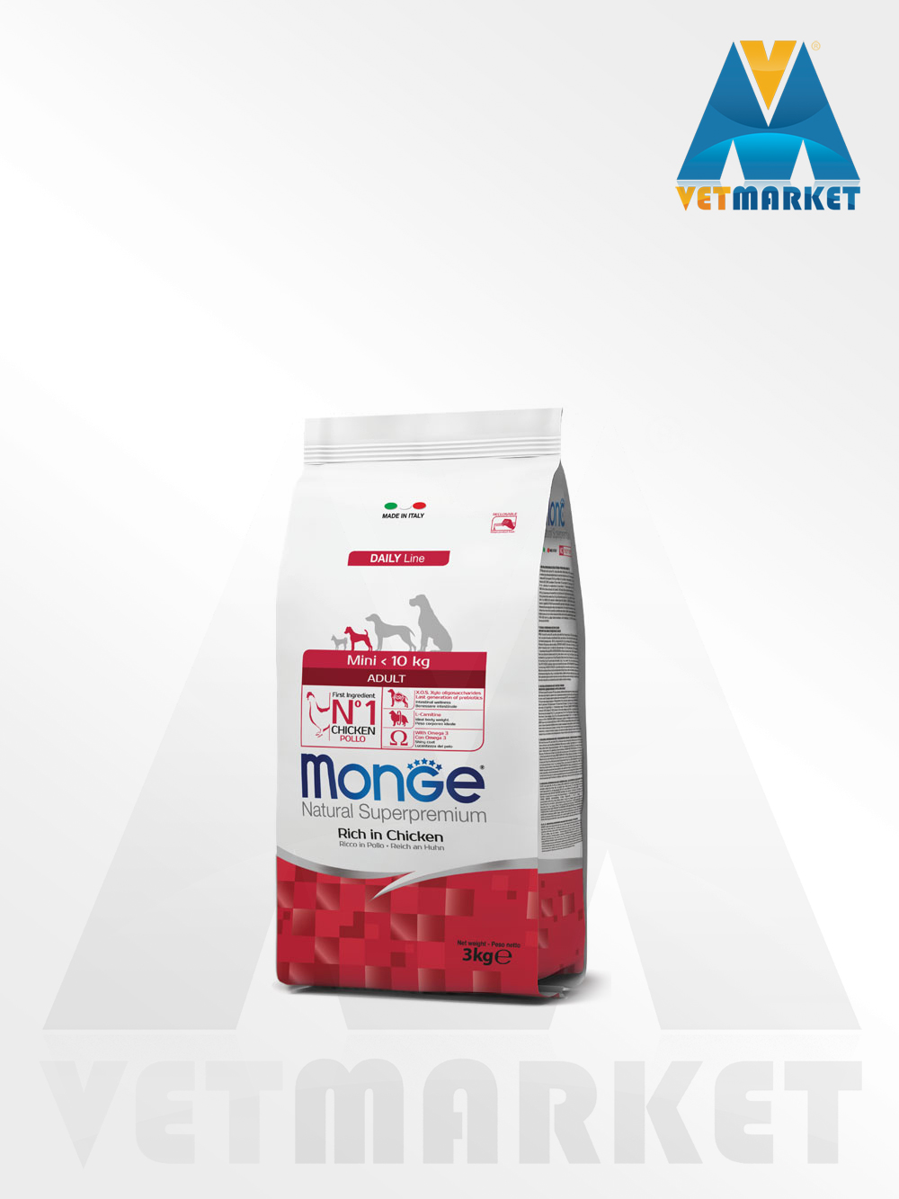 MONGE NATURAL SUPREMIUM Mini Adult piletina 3kg