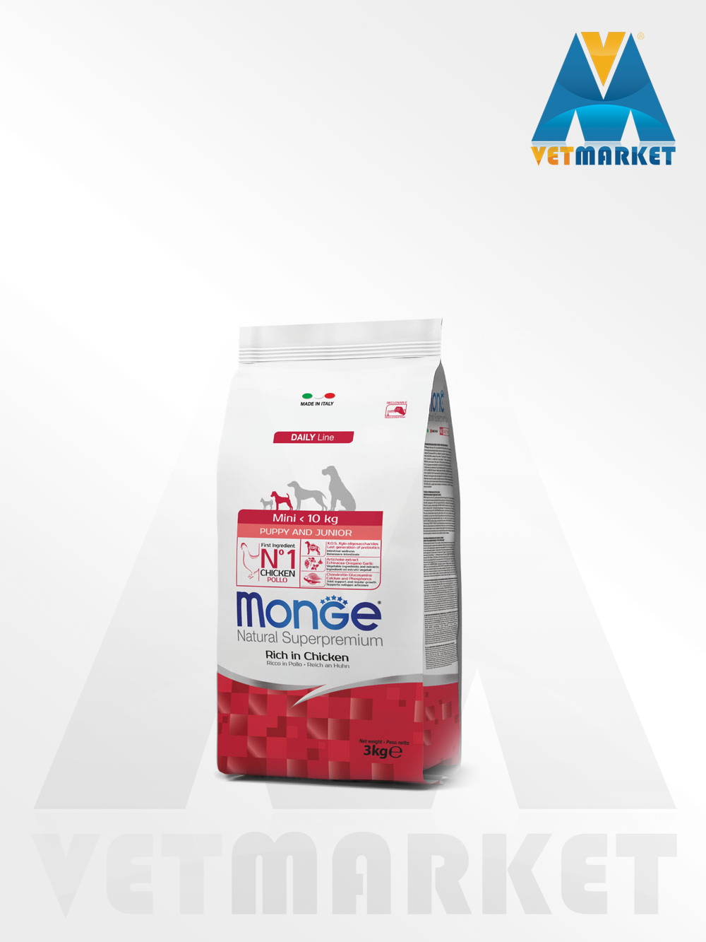 MONGE NATURAL SUPREMIUM Mini Puppy & Junior piletina 3kg