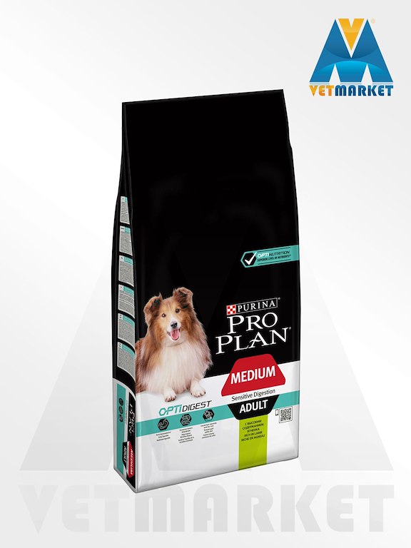 PURINA PRO PLAN Dog Medium Adult Sensitive Digestion – jagnjetina 14kg