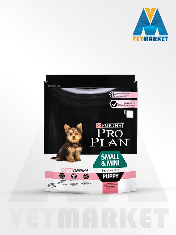 PURINA PRO PLAN Dog Small&Mini Puppy Sensitive Skin – losos 2x700g