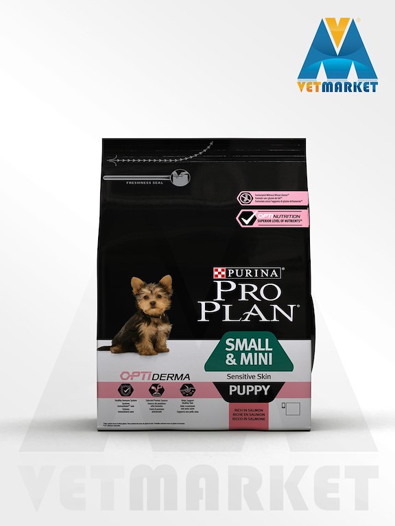 PURINA PRO PLAN Dog Small&Mini Puppy Sensitive Skin – losos 3kg