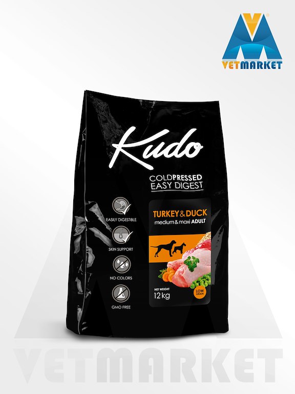 KUDO TURKEY & DUCK MEDIUM & MAXI ADULT 12kg