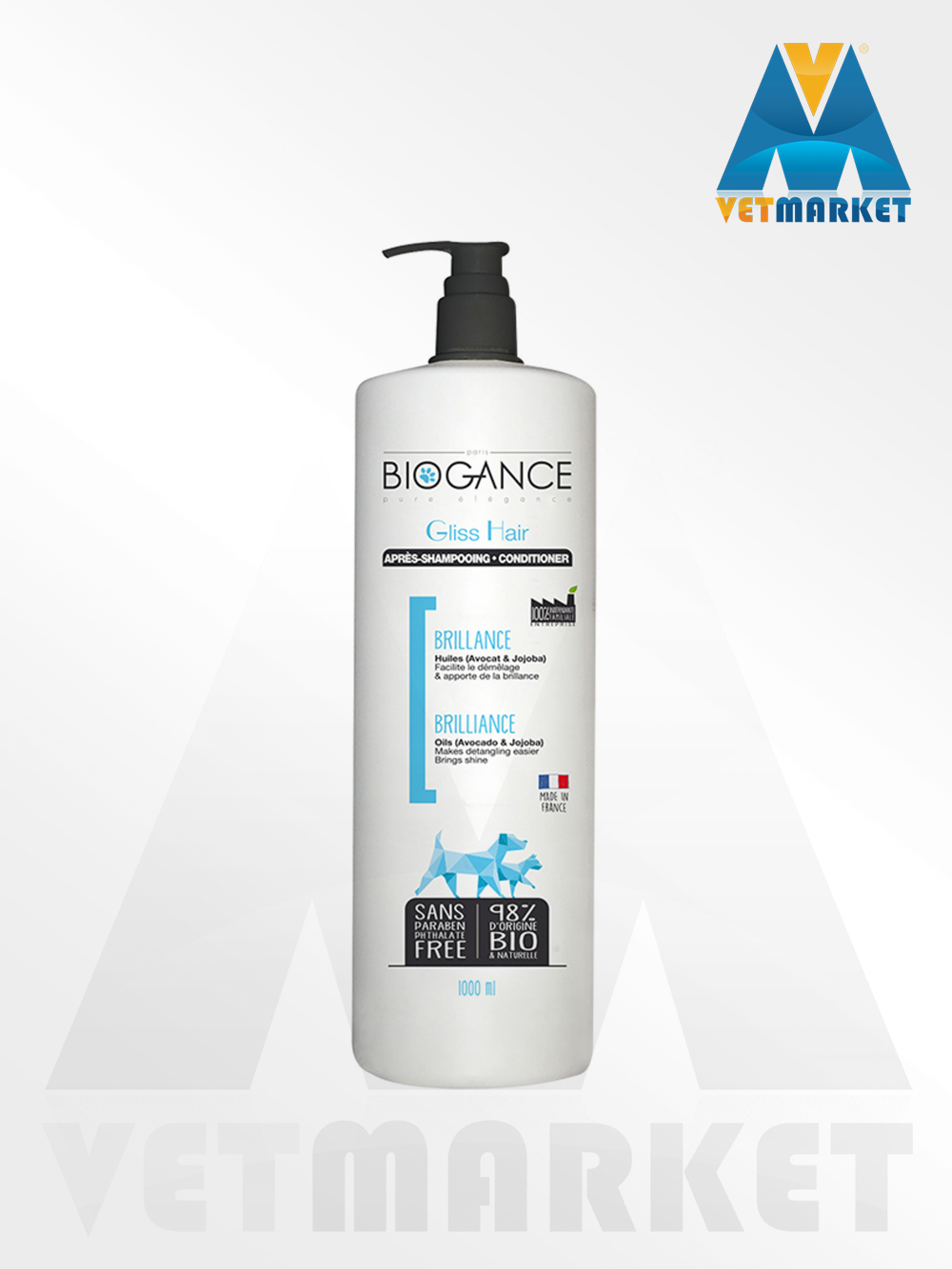 BIOGANCE GLISS HAIR CONDITIONER DOG-CAT 1l