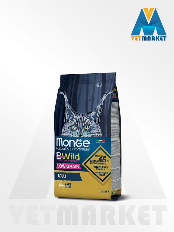 MONGE BWILD Low Grain CAT Adult zec 1.5kg