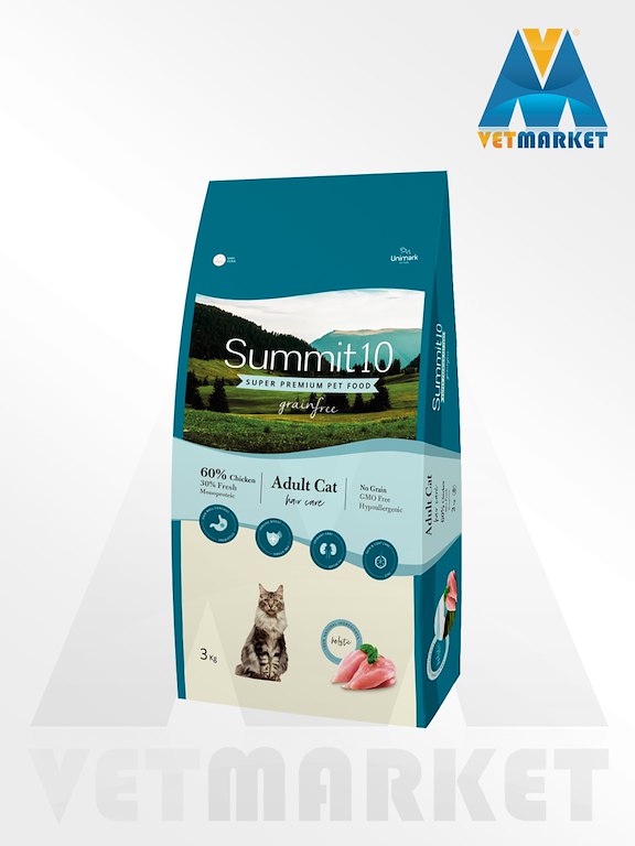 SUMMIT CAT GRAIN FREE ADULT HAIR CARE Chicken & Potato 3kg