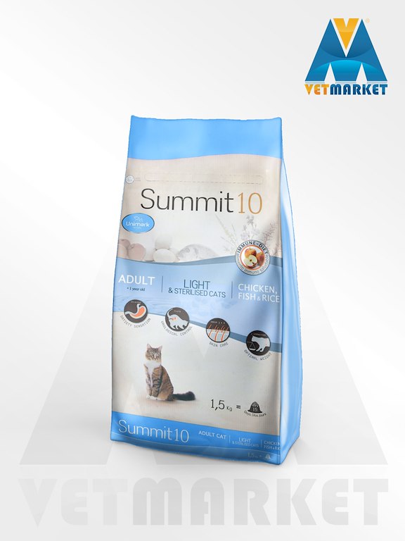 SUMMIT CATS LIGHT&STERILISED Chicken, Fish & Rice 1.5kg