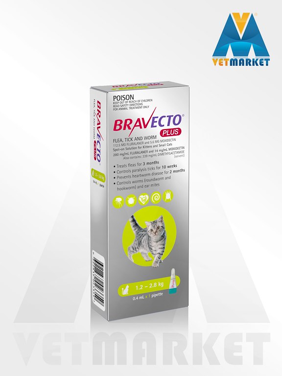 BRAVECTO PLUS CAT spot-on 1.2-2.8kg