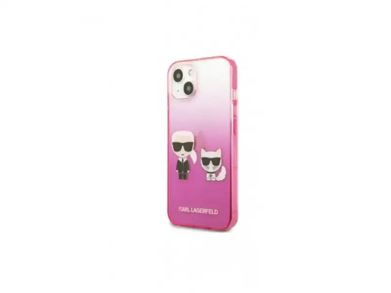 KARL LAGERFELD FUTROLA ZA IPHONE 13 PINK KARL & CHOUPETTE HEAD GRADIENT