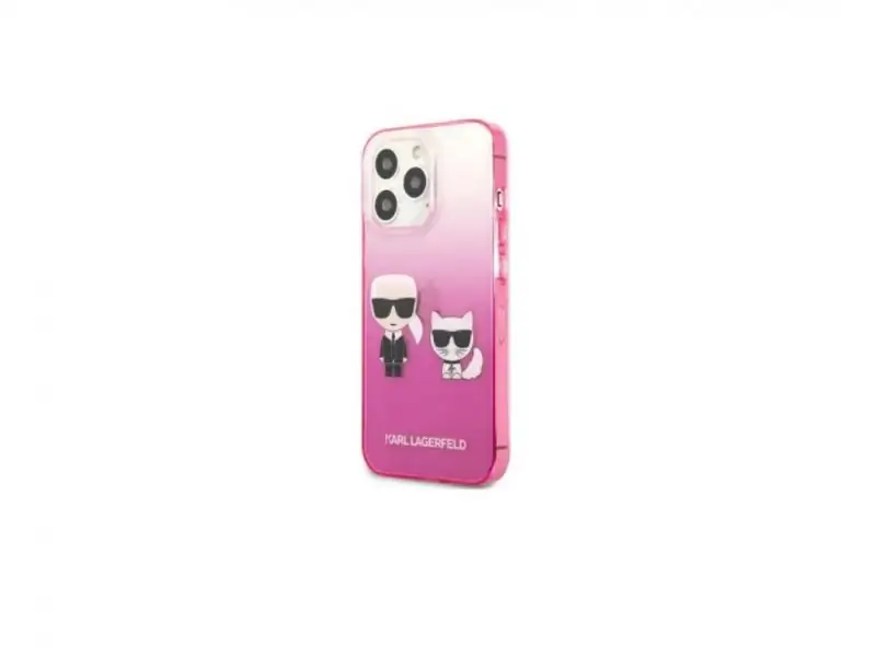 KARL LAGERFELD FUTROLA ZA IPHONE 13 PRO PINK KARL & CHOUPETTE HEAD GRADIENT