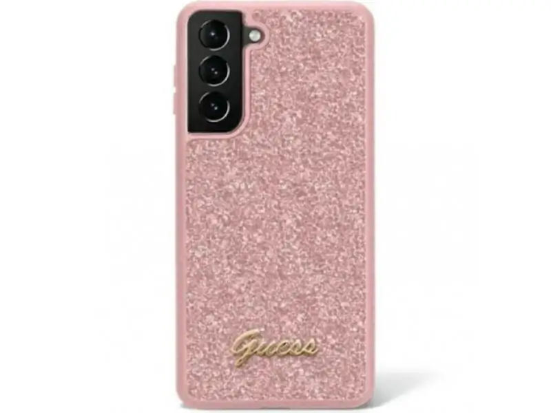 GUESS FUTROLA ZA SAMSUNG S23 PINK GLITTER SCRIPT