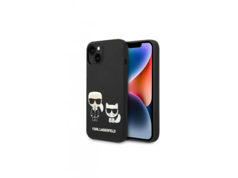 KARL LAGERFELD FUTROLA ZA IPHONE 14 BLACK MAGSAFE LIQUID SILICONE KARL & CHOUPETTE