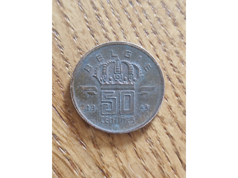 Belgija 50 cent 1953