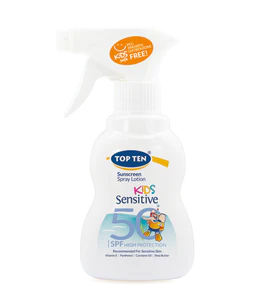 TOP TEN KIDS SENSITIVE SUNSCREEN LOTION TRIGGER SPF 50