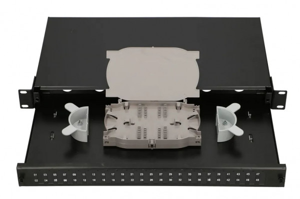 EXTRALINK Patch panel 24 DUPLEX SC/ 48 porta sa kasetom, bez modula, crni