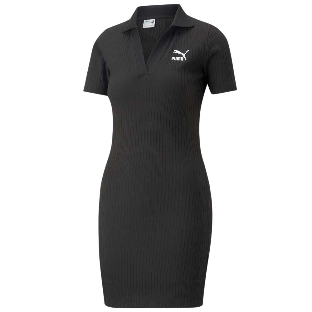 PUMA CLASSICS RIBBED V-COLLAR DRESS – 538056-01