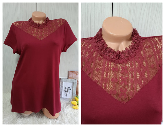 Nova bordo bluza sa cipkom