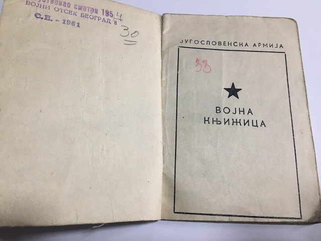 Vojna knjižica Jugoslovenska armija