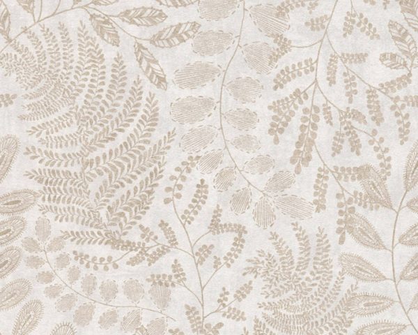 A.S. CRÉATION WALLPAPER «FLORAL, BEIGE, CREAM, METALLIC, SILVER» 388302