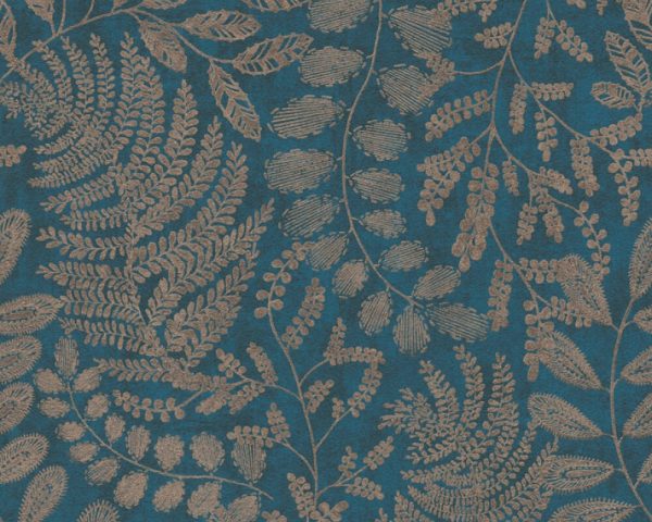 A.S. CRÉATION WALLPAPER «FLORAL, BLUE, BRONZE, METALLIC» 388304