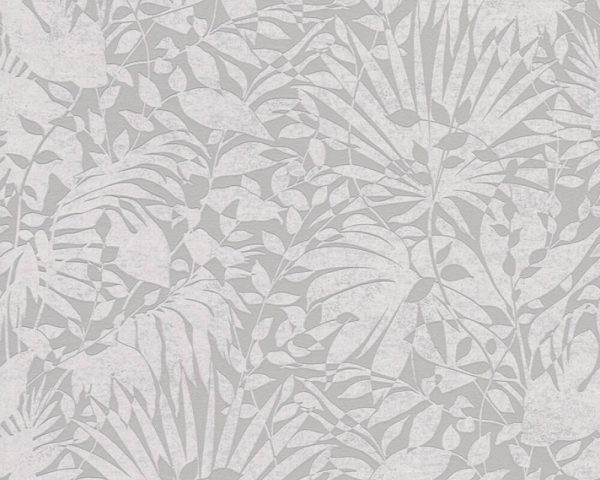 A.S. CRÉATION WALLPAPER «FLORAL, GREY, METALLIC, SILVER» 388312