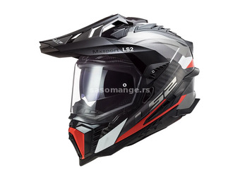 Kaciga LS2 Cross MX701 EXPLORER FRONTIER CARBON crveno bela - L