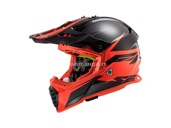 Kaciga LS2 Cross MX437 FAST EVO ROAR mat crno crvena - XL