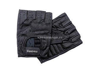 Modeka Highway kožne crne muške rukavice za motor bez prstiju - 2XL