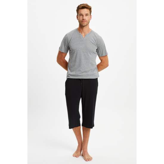 Lucas Cotton Pocket Capri Pajama Bottoms