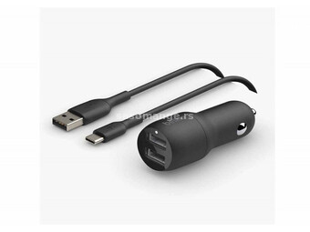 Auto punjač BELKIN CCE001BT1MBK USB-A USB-C