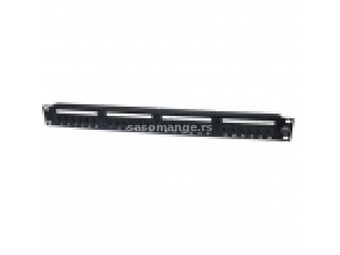 Patch panel 19"/0.5U sa 24 RJ-45 STP kat. 6A Shielded, ušteda prostora u reku 50%, dual Krone LSA...