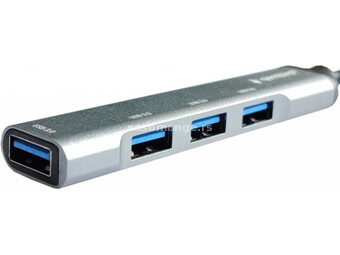 UHB-U3P4-05 ** Gembird 4-port HUB, Type-C+USB 3.0 Aluminum (alt. UHB-U3P4-03 819) 43121