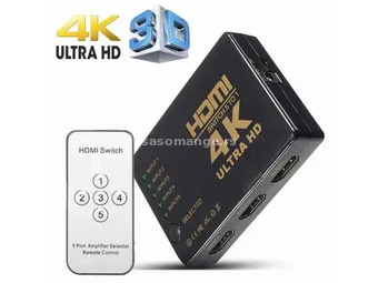 HDMI switch 5u1 HDS-006 4K Velteh sa daljinskim