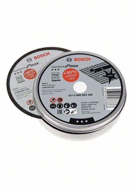 Bosch Rezna ploča ravna Standard for Inox – Rapido WA 60 T BF, 115 x 1,0 mm 10kom