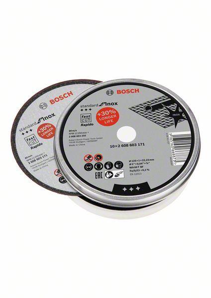 Bosch Rezna ploča ravna Standard for Inox – Rapido WA 60 T BF, 125 x 1,0 mm 10kom