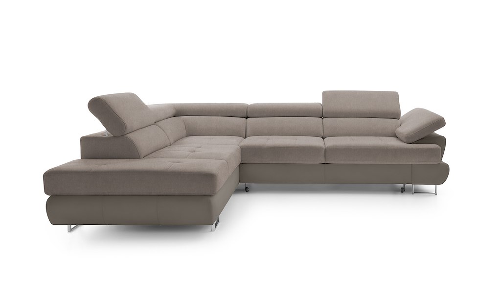 Stelvio ugaona garnitura sa ležajem 275x225x71cm cappuccino leva