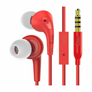 iLuv BubbleGum Stereo Earphones (with Microphone) Red
