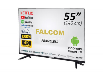 Televizor Falcom 55LTF022SM Smart LED 55" (140cm), Ultra HD 4K, DVB- S2/T2/C H265 HEVC, 2x10W