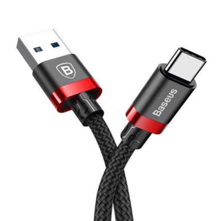 USB data kabal BASEUS GOLDEN BELT Type C 1.5m crno-crveni
