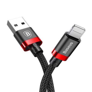 USB data kabal BASEUS GOLDEN BELT za Iphone lightning 1.5m crno-crveni
