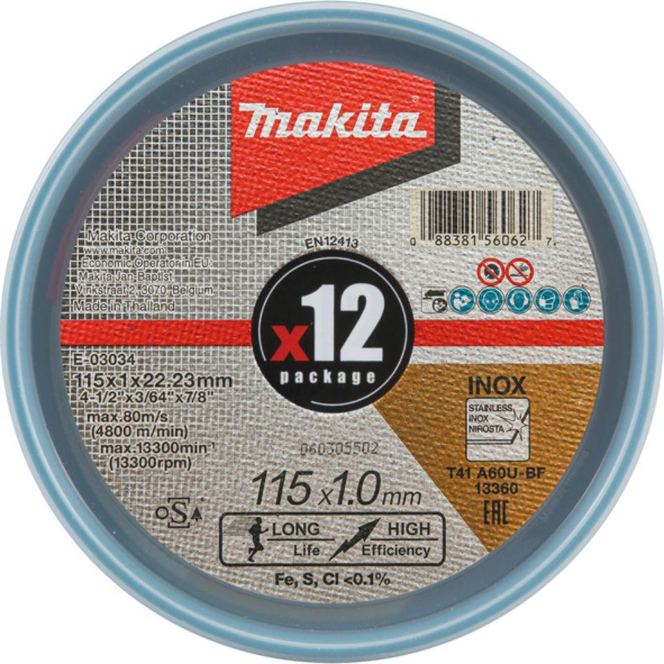 Makita Cut-off nerđajuc´i tanax 115×1.0x22.23mm 12xom/pax