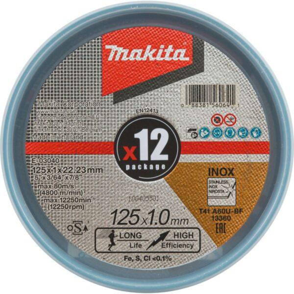 Makita Cut-off nerđajuc´i tanax 125×1.0x22.23mm 12xom/pax