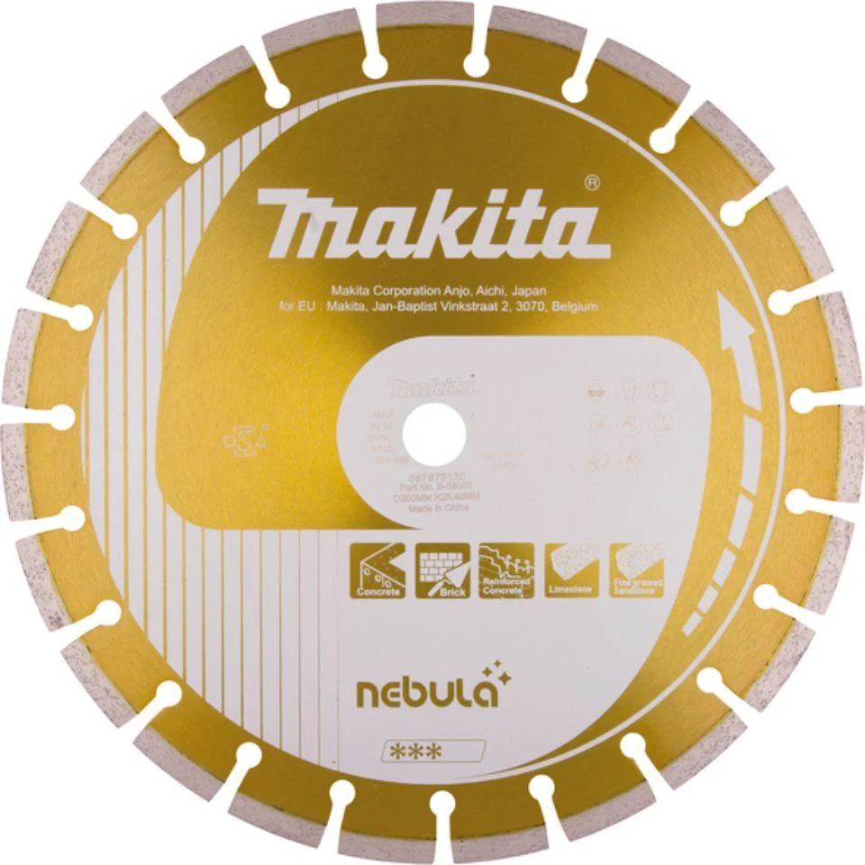 Makita Dijamantski disk Nebula, zavarena laserom, (visina: 10 mm), 300 mm