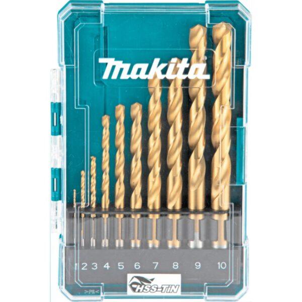 Makita HSS-TiN burgija za metal exonomična 10xom set 1-10mm