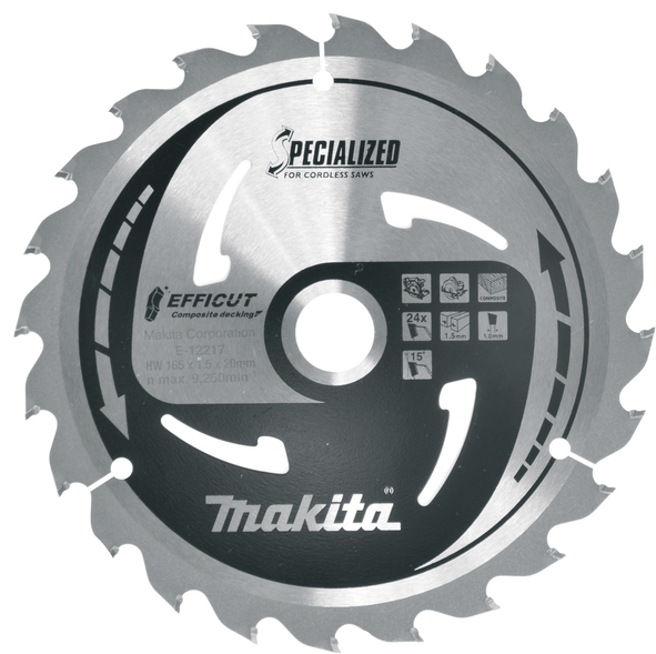 Makita List testere TCT Efficut, 165x20x24T, za komp. mat.