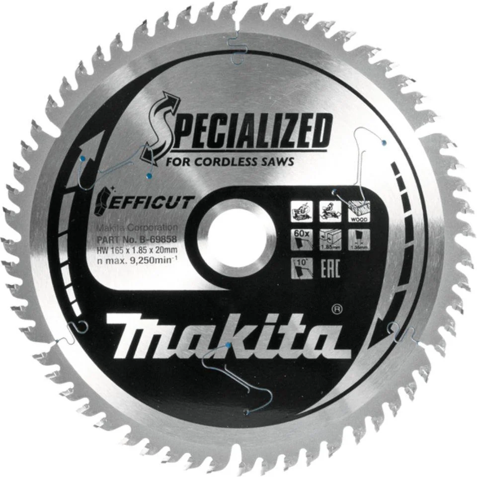 Makita List testere TCT Efficut, 165x20x60T, za drvo