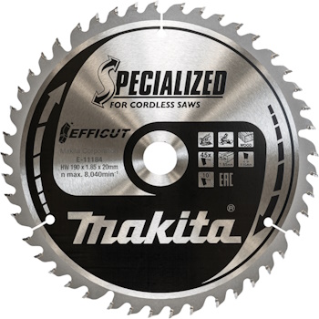 Makita List testere TCT Efficut, 190x20x45T, za drvo